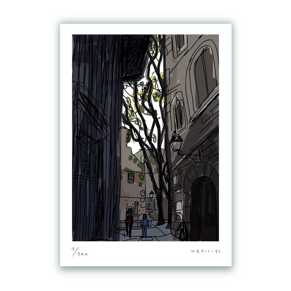 Plaza de Sant Felip Neri Fine Art Print 30x40